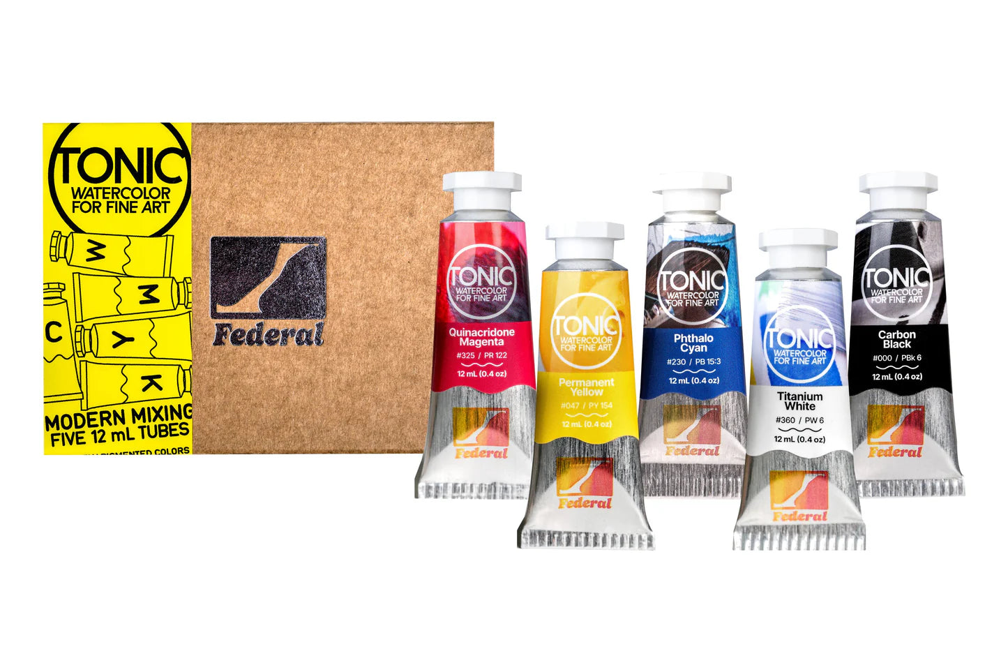 Federal Color Tonic Watercolor, 12 mL Tubes, Modern Mixing Set of 5 ...